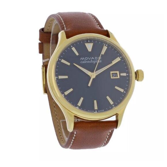 Movado | Accessories | Movado Heritage Calendoplan Mens Gold Tone Blue ...